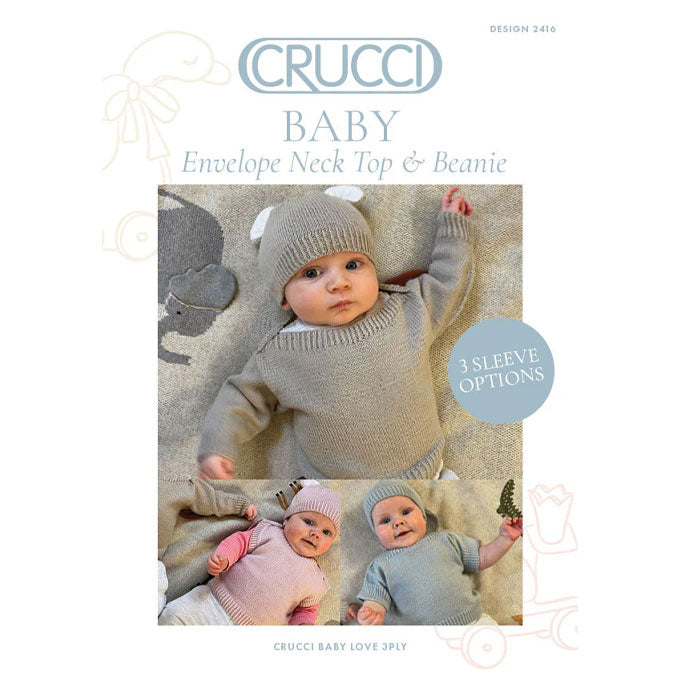 2416 Baby Envelope Neck Top and Beanie