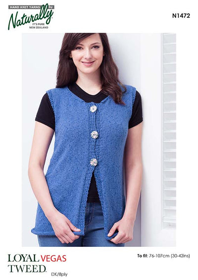 N1472 Rolled Edge, 3 Button Vest